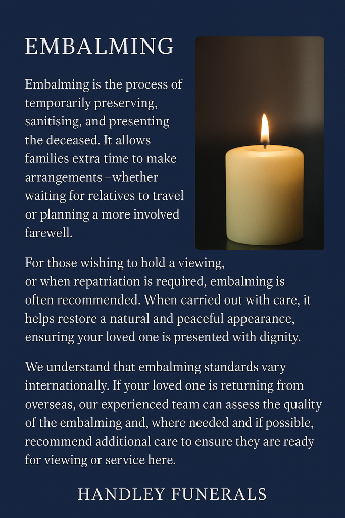 Embalming – Handley Funeral Services