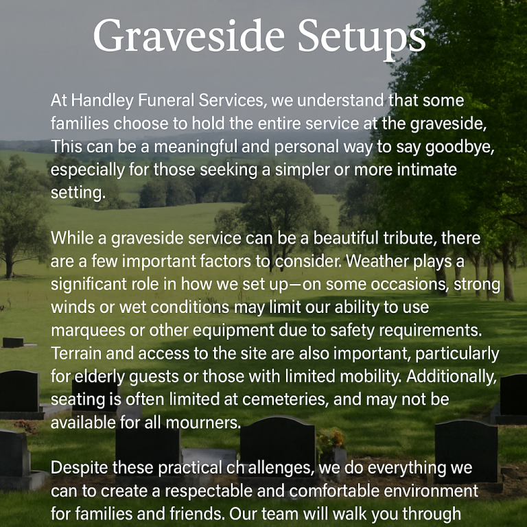 Grave side setups – Handley Funeral Services